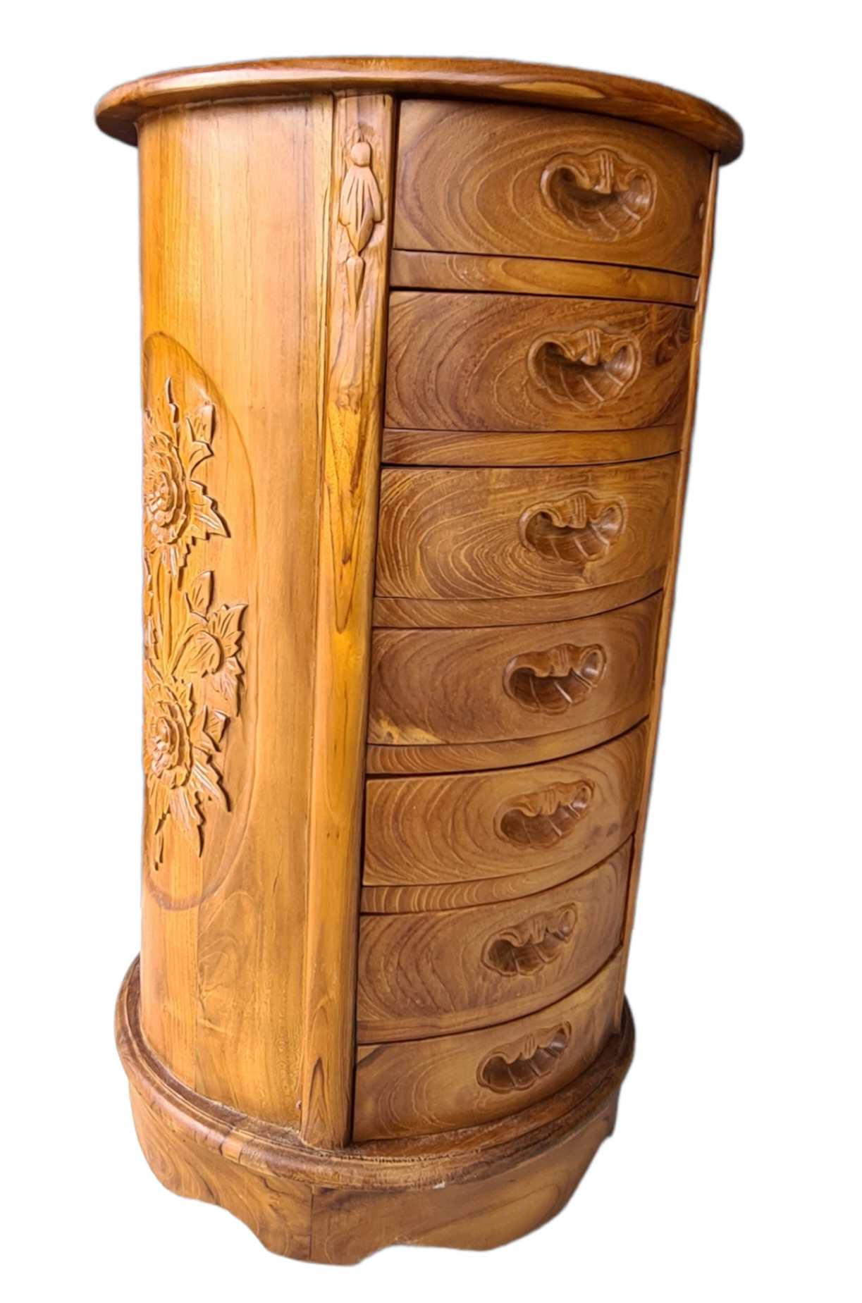 ROUND 7 DRAWER TEAK CHEST
