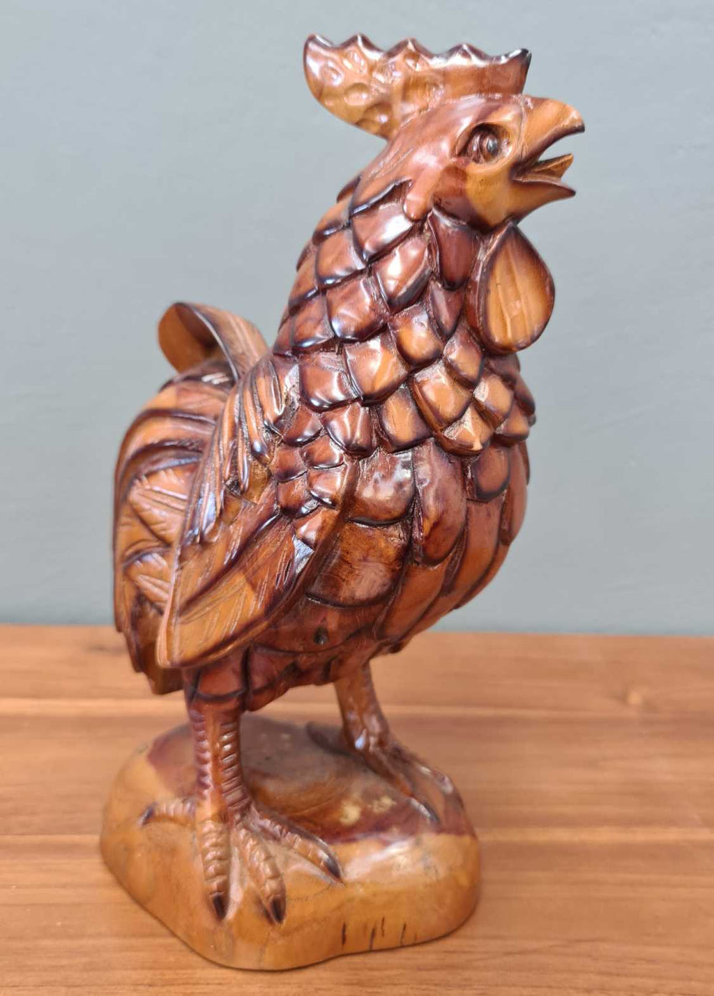 WOOD CARVED ROOSTER